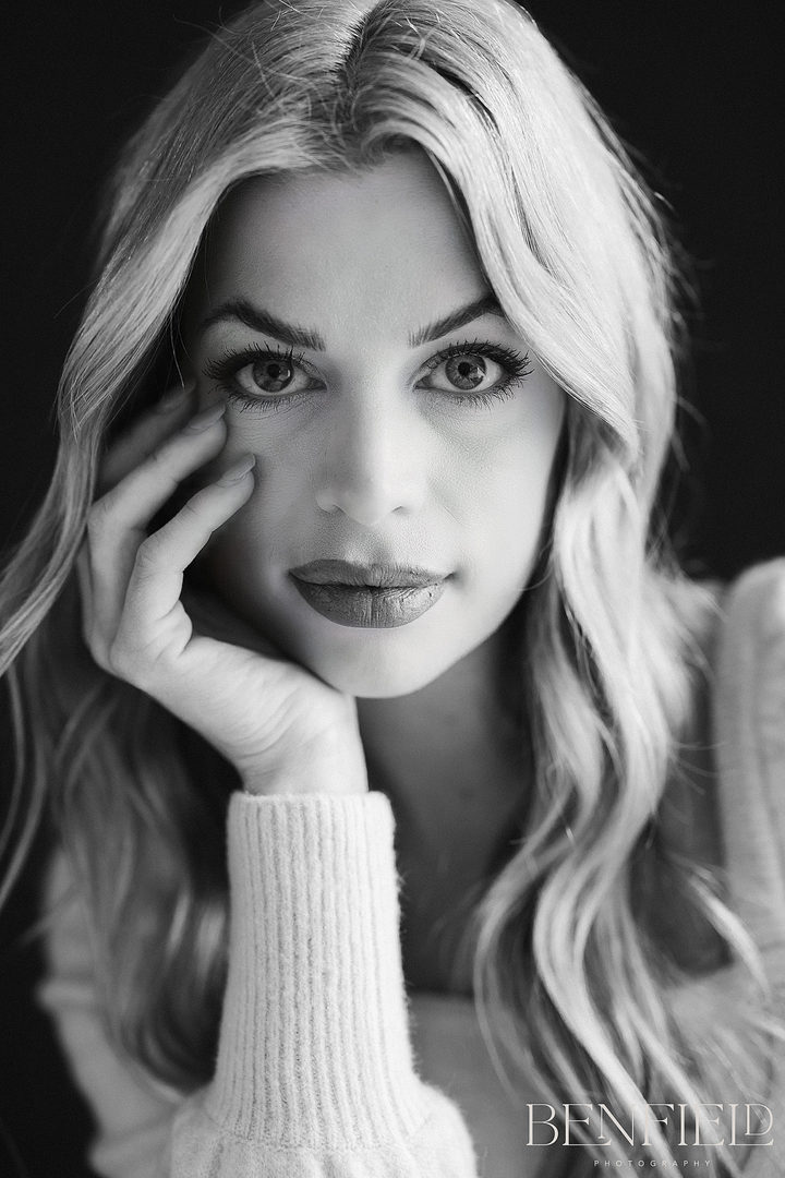 Luxury Headshots In Black And White For Kristen Benfield Photography